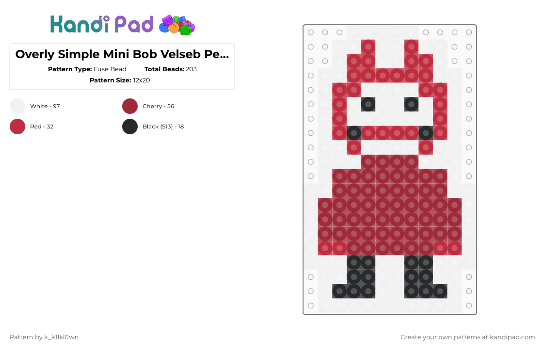 Overly Simple Mini Bob Velseb Perler Charm (request) Fuse Bead Pattern ...