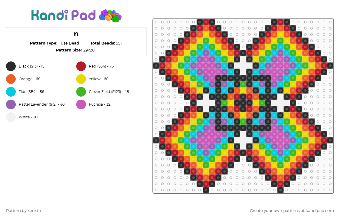 N Fuse Bead Pattern - Kandi Pad | Kandi Patterns, Fuse Bead Patterns ...