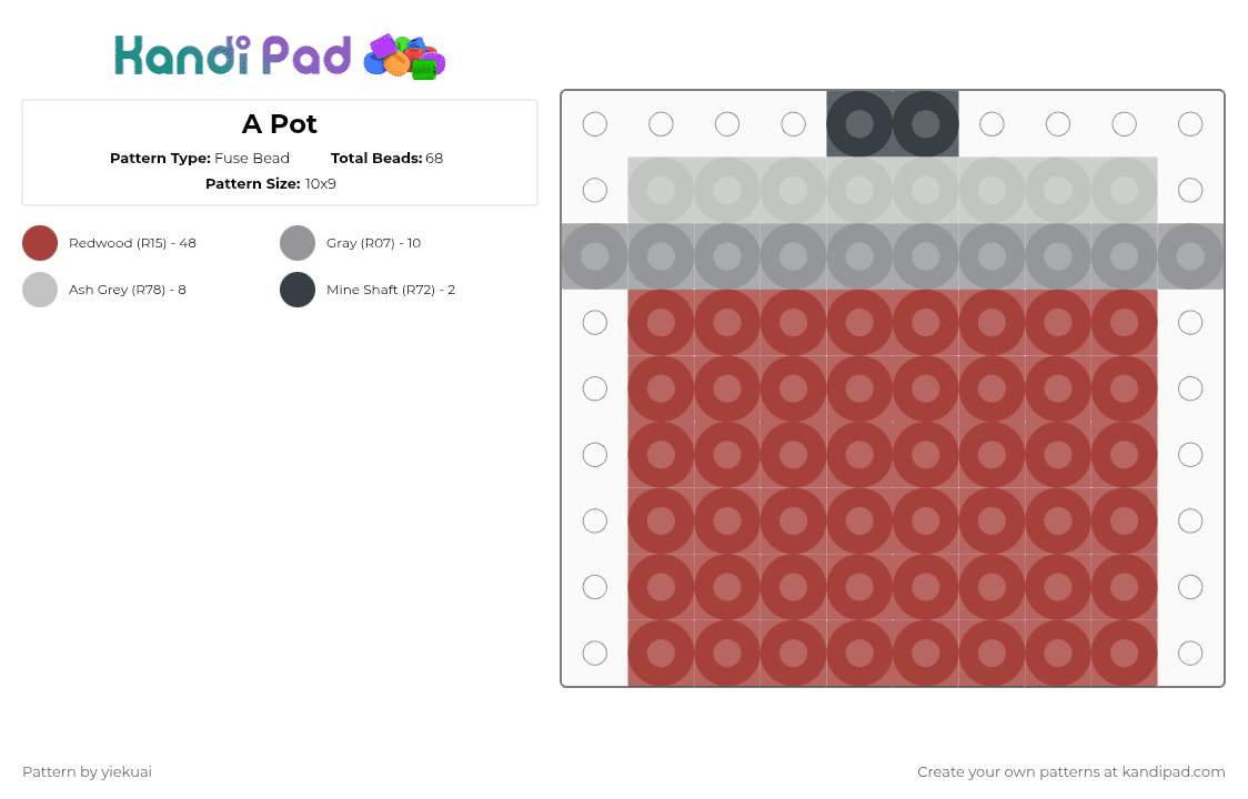 A Pot Fuse Bead Pattern - Kandi Pad | Kandi Patterns, Fuse Bead ...