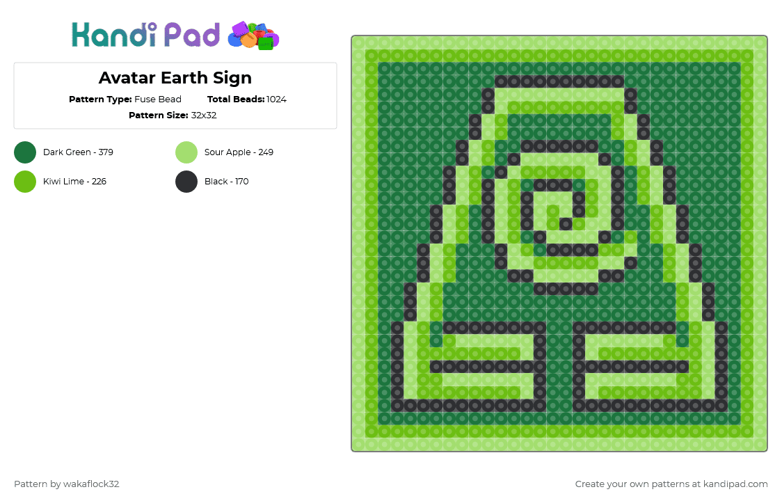 Avatar Earth Sign Fuse Bead Pattern - Kandi Pad | Kandi Patterns, Fuse ...