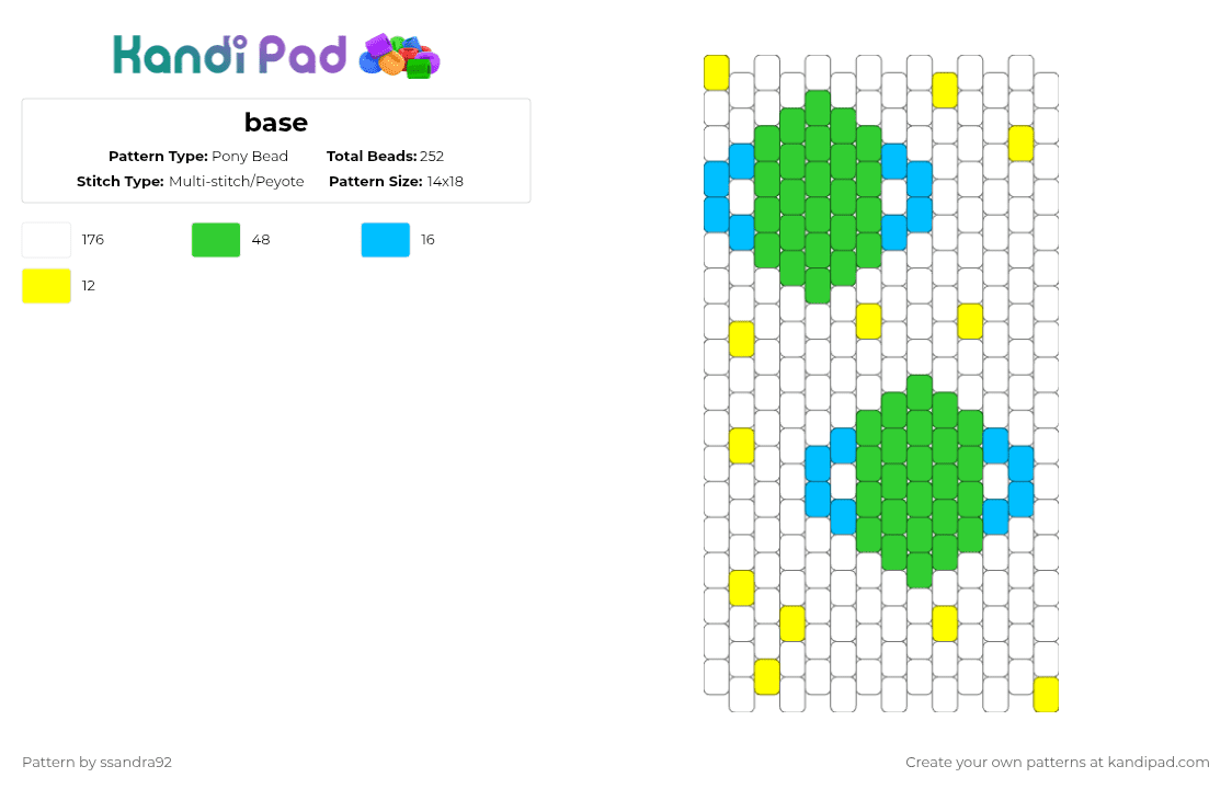 Base Pony Bead Pattern - Kandi Pad | Kandi Patterns, Fuse Bead Patterns ...