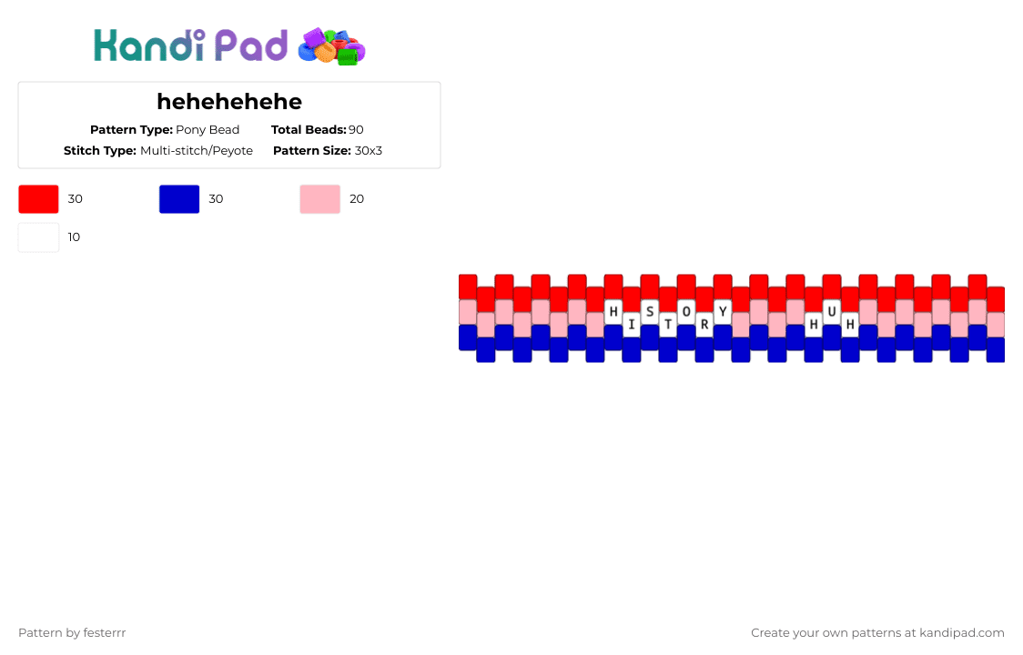 Hehehehehe Pony Bead Pattern - Kandi Pad | Kandi Patterns, Fuse Bead ...
