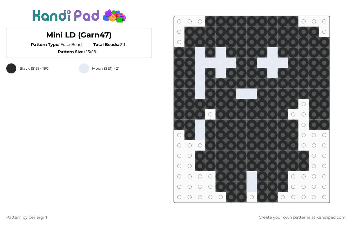 Mini LD (Garn47) Fuse Bead Pattern - Kandi Pad | Kandi Patterns, Fuse ...