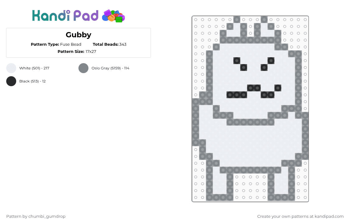 Gubby Fuse Bead Pattern - Kandi Pad | Kandi Patterns, Fuse Bead ...