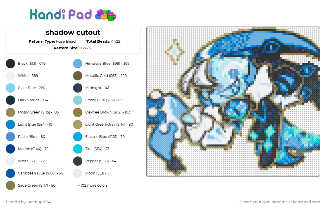 Shadow cutout Fuse Bead Pattern - Kandi Pad | Kandi Patterns, Fuse Bead ...