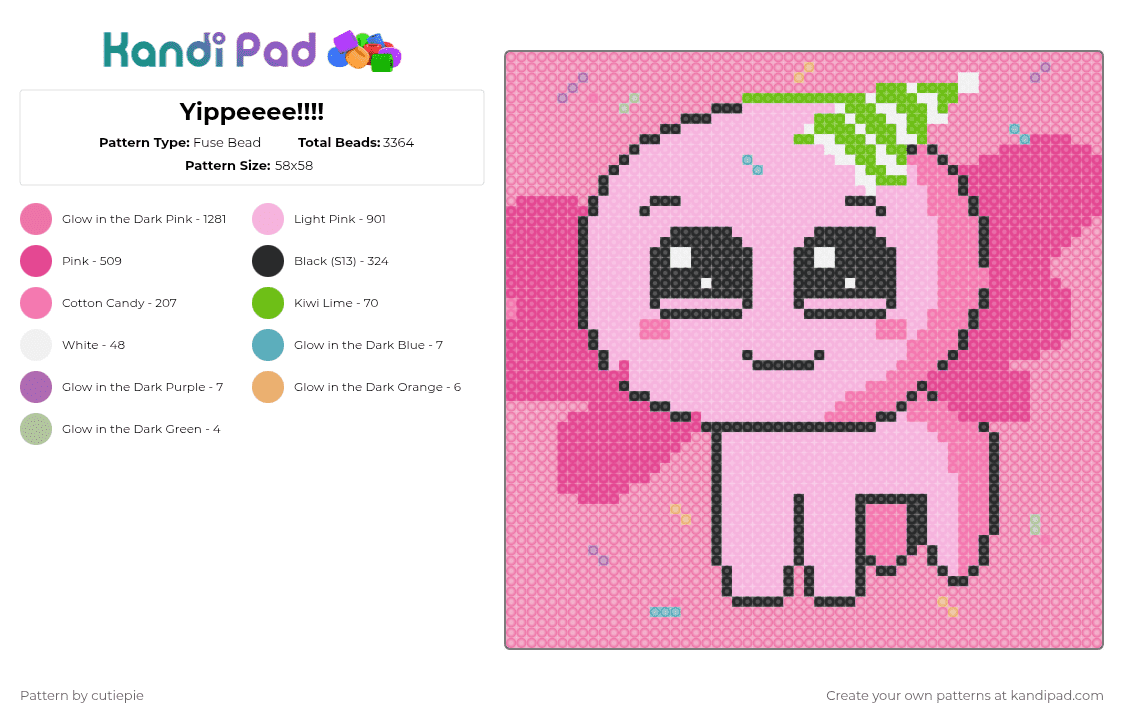 Yippeeee!!!! Fuse Bead Pattern - Kandi Pad | Kandi Patterns, Fuse Bead ...