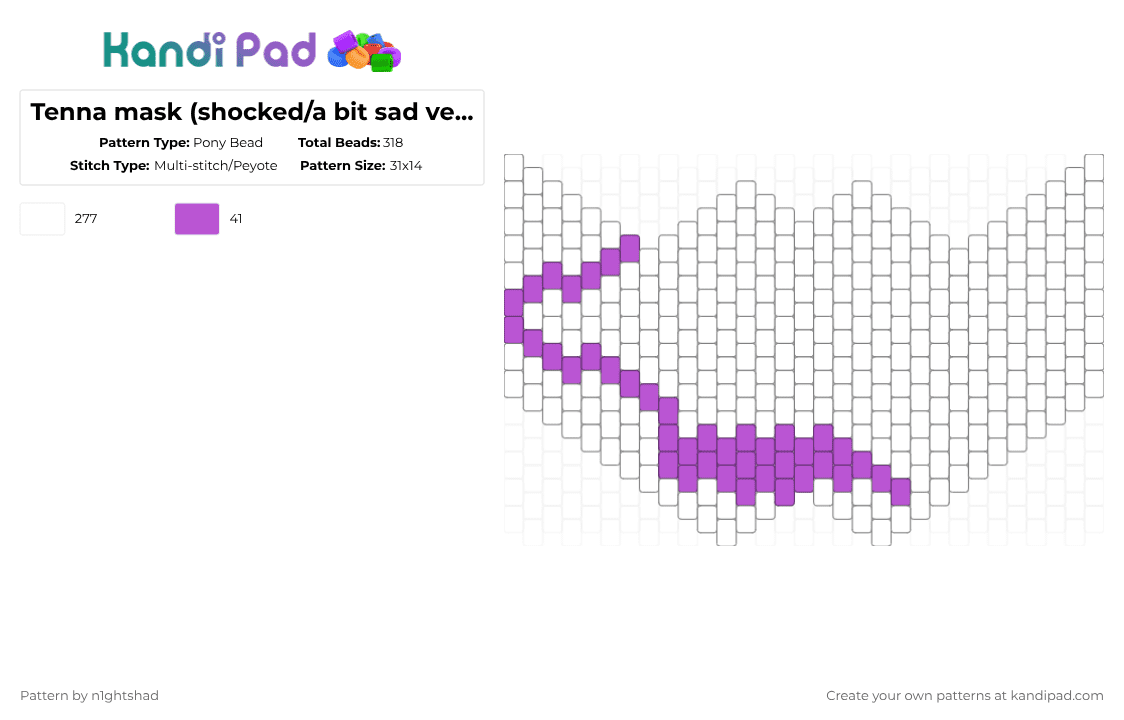 Tenna mask (shocked/a bit sad ver2-3) ౷ Deltarune Pony Bead Pattern ...