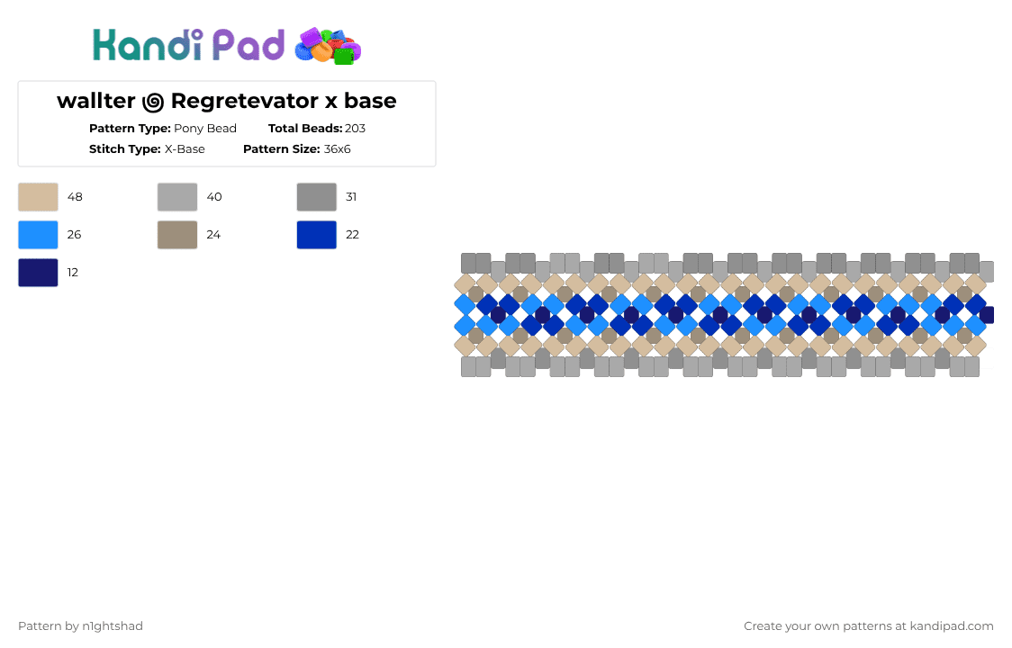 Wallter ౷ Regretevator x base Pony Bead Pattern - Kandi Pad | Kandi ...