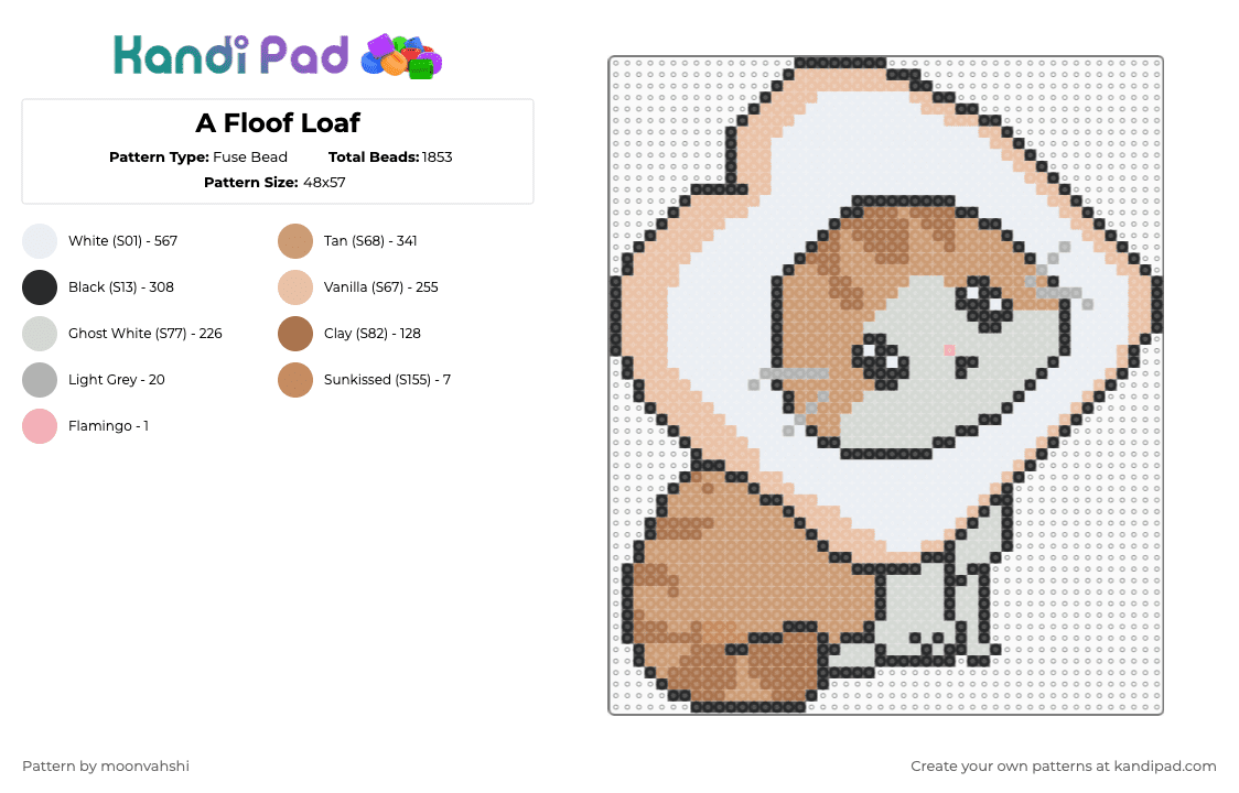 A Floof Loaf Fuse Bead Pattern - Kandi Pad | Kandi Patterns, Fuse Bead ...