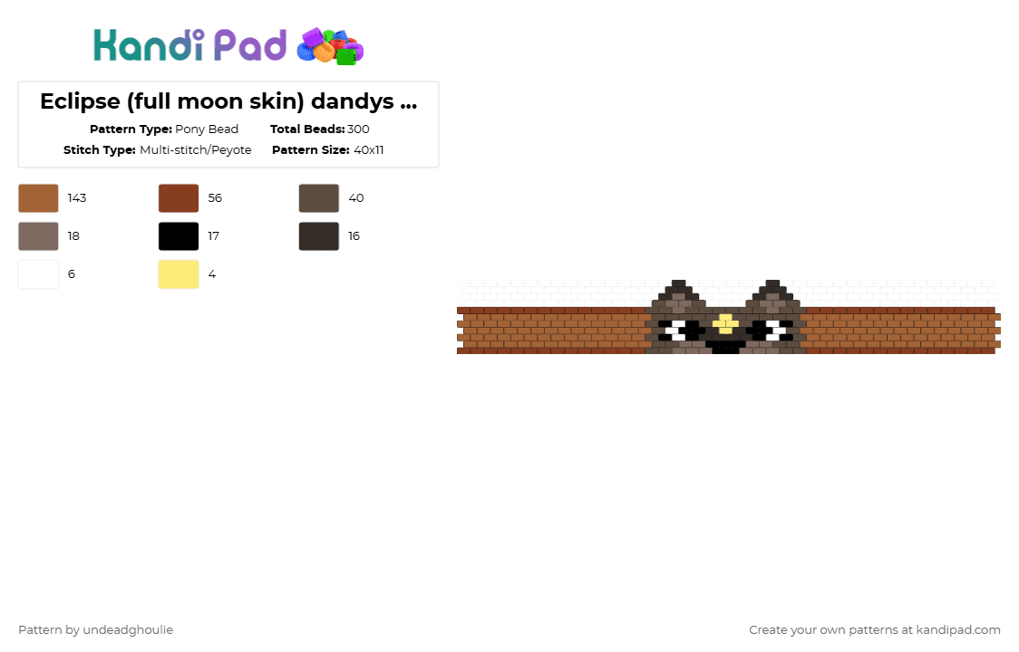 Eclipse (full moon skin) dandys world Pony Bead Pattern - Kandi Pad ...