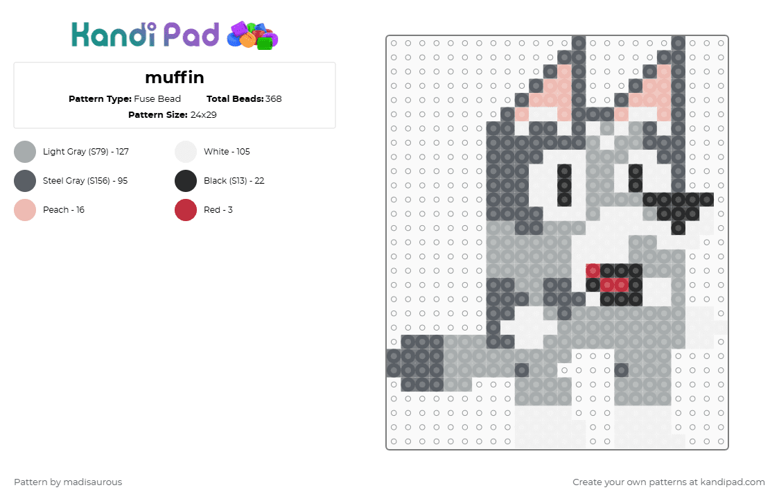Muffin Fuse Bead Pattern - Kandi Pad | Kandi Patterns, Fuse Bead ...