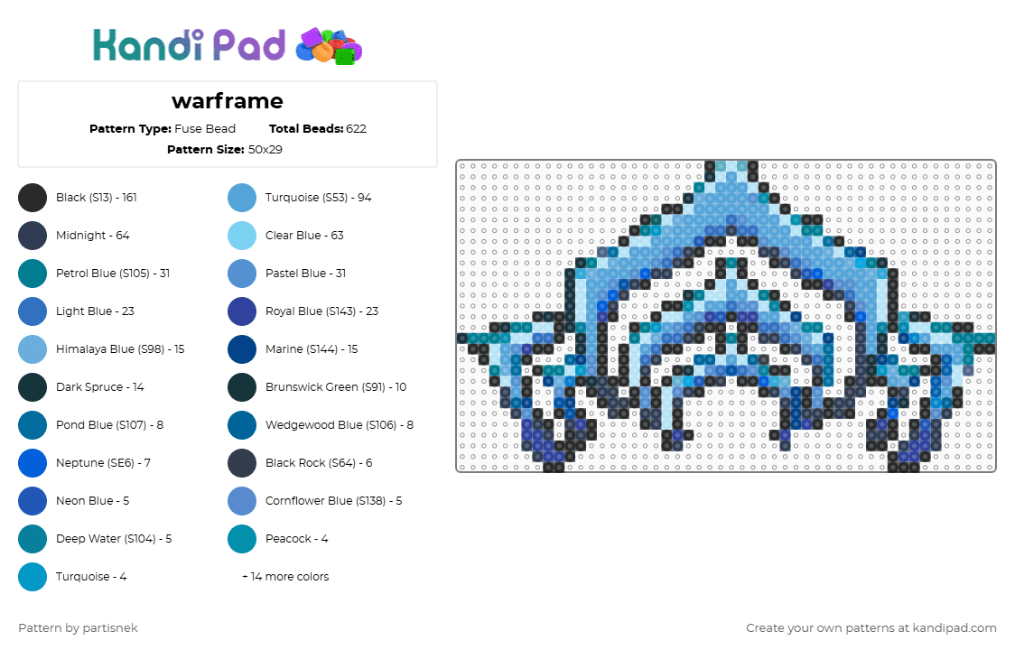 Warframe Fuse Bead Pattern - Kandi Pad | Kandi Patterns, Fuse Bead ...