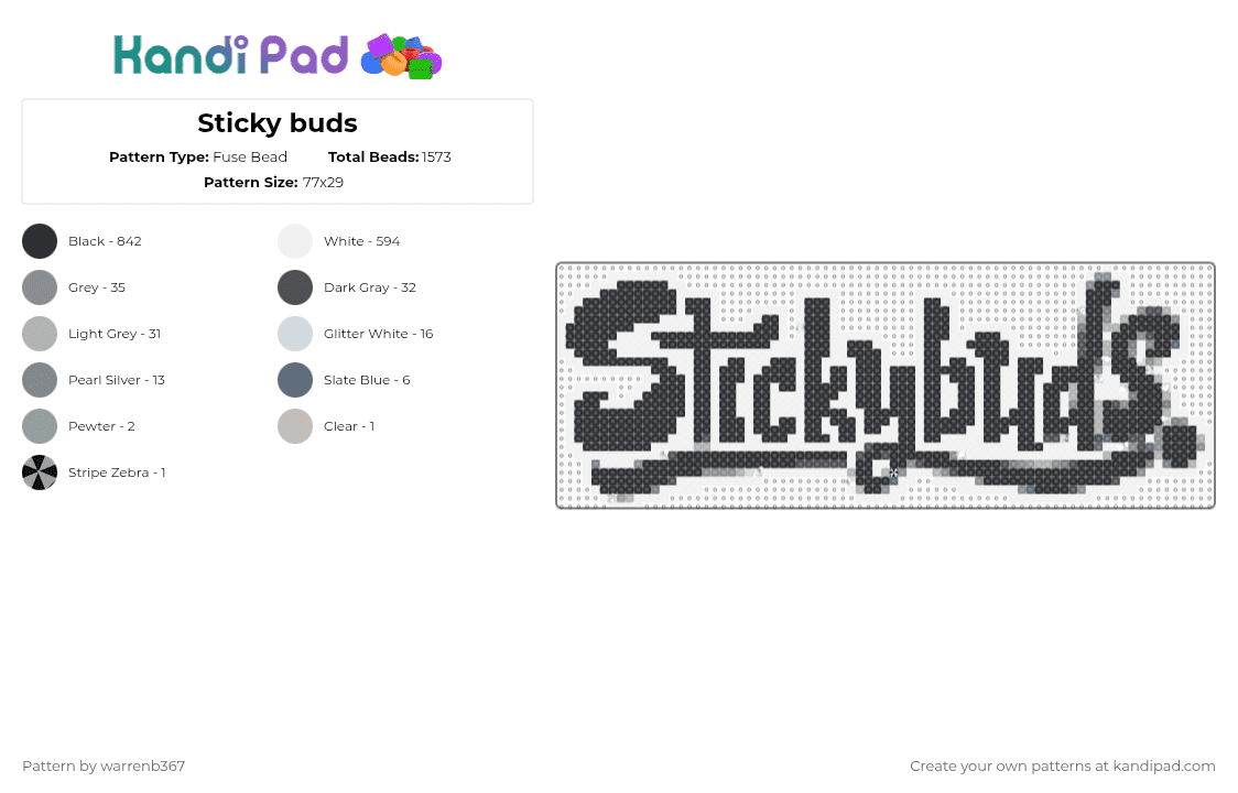 Sticky buds Fuse Bead Pattern - Kandi Pad | Kandi Patterns, Fuse Bead ...