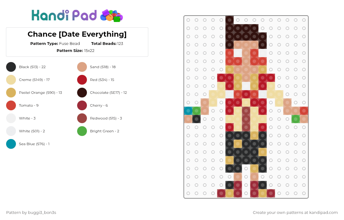Chance [Date Everything] Fuse Bead Pattern - Kandi Pad | Kandi Patterns ...