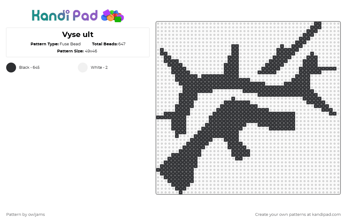 Vyse ult Fuse Bead Pattern - Kandi Pad | Kandi Patterns, Fuse Bead ...