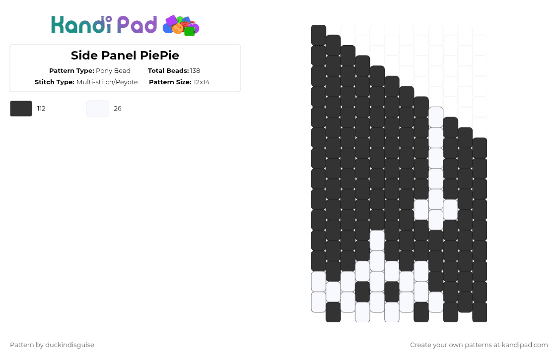 Side Panel PiePie Pony Bead Pattern - Kandi Pad | Kandi Patterns, Fuse ...