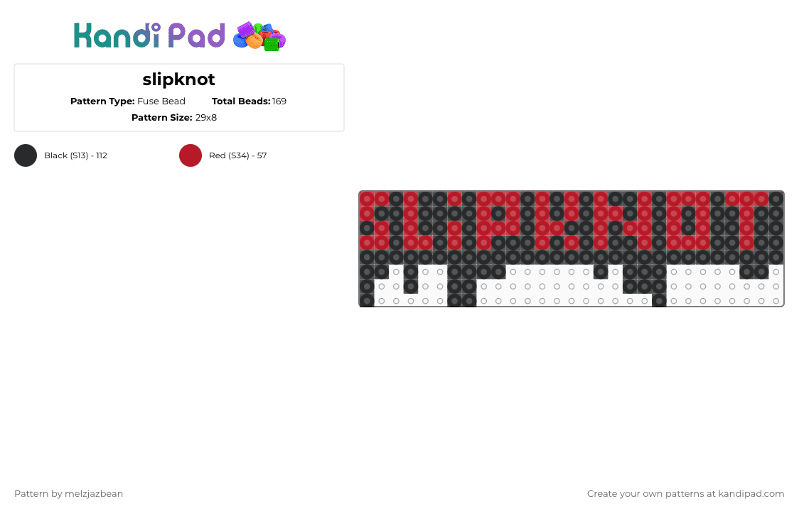 Slipknot Fuse Bead Pattern - Kandi Pad | Kandi Patterns, Fuse Bead ...