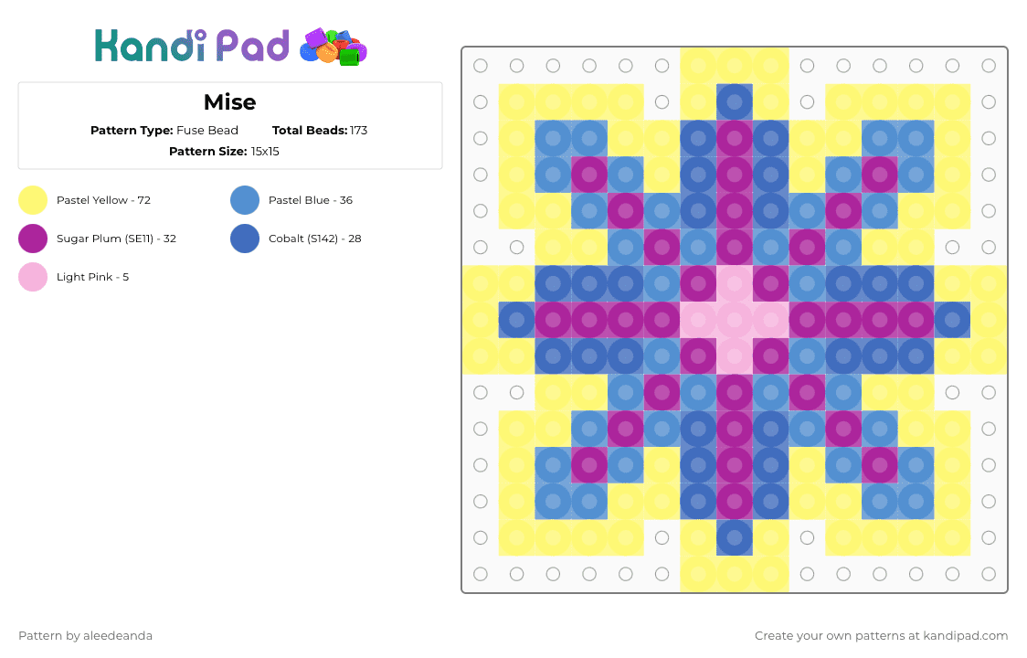 Mise Fuse Bead Pattern - Kandi Pad | Kandi Patterns, Fuse Bead Patterns ...