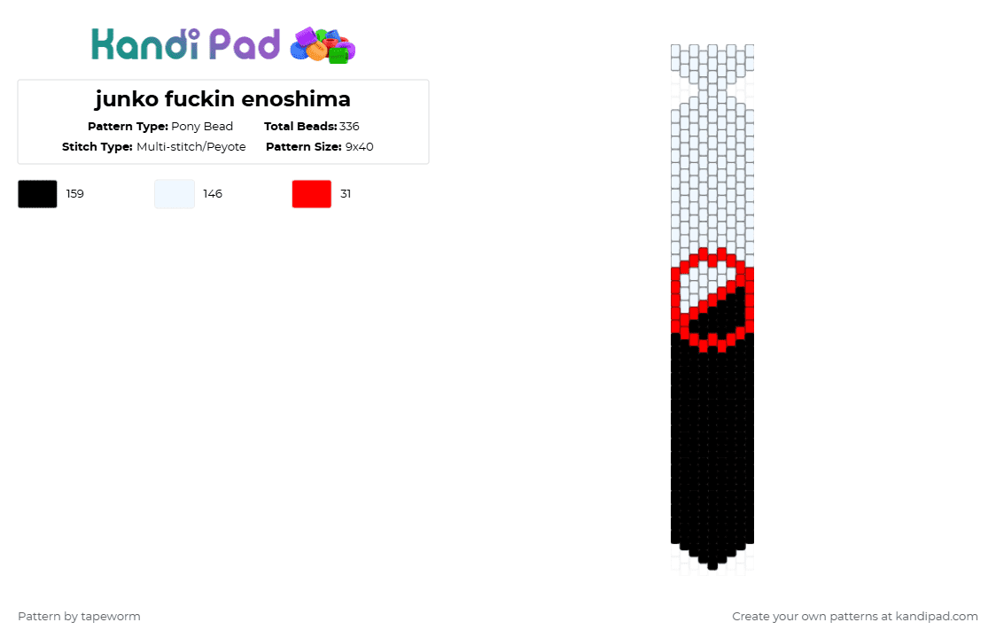 Junko fuckin enoshima Pony Bead Pattern - Kandi Pad | Kandi Patterns ...