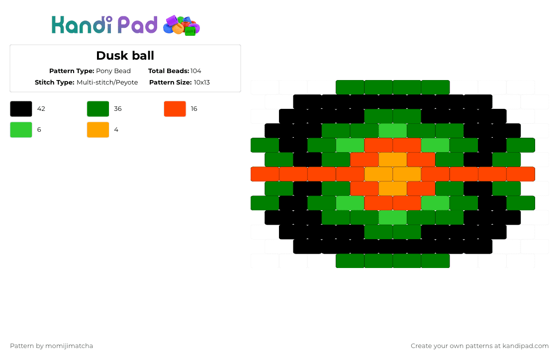 Dusk ball Pony Bead Pattern - Kandi Pad | Kandi Patterns, Fuse Bead ...