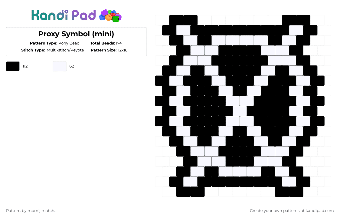 Proxy Symbol (mini) Pony Bead Pattern - Kandi Pad | Kandi Patterns ...