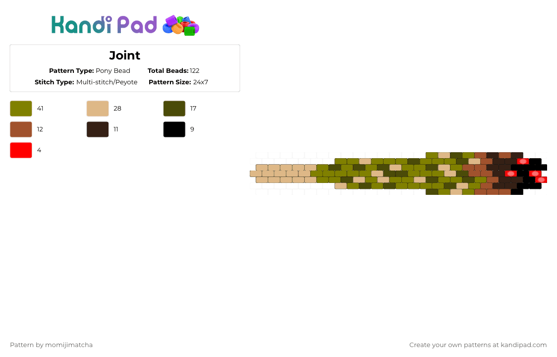 Joint Pony Bead Pattern - Kandi Pad | Kandi Patterns, Fuse Bead ...