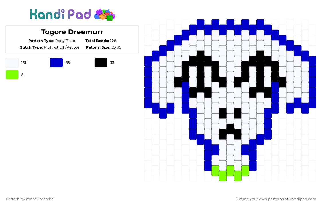 Togore Dreemurr Pony Bead Pattern - Kandi Pad | Kandi Patterns, Fuse ...