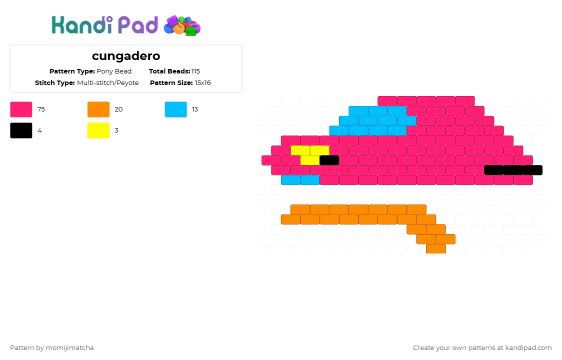 Cungadero Pony Bead Pattern - Kandi Pad | Kandi Patterns, Fuse Bead ...