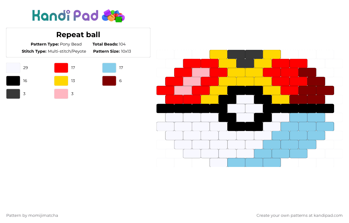 Repeat ball Pony Bead Pattern - Kandi Pad | Kandi Patterns, Fuse Bead ...