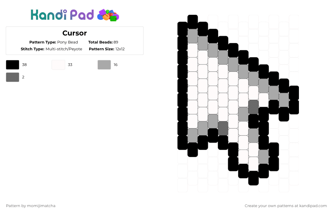 Cursor Pony Bead Pattern - Kandi Pad | Kandi Patterns, Fuse Bead ...