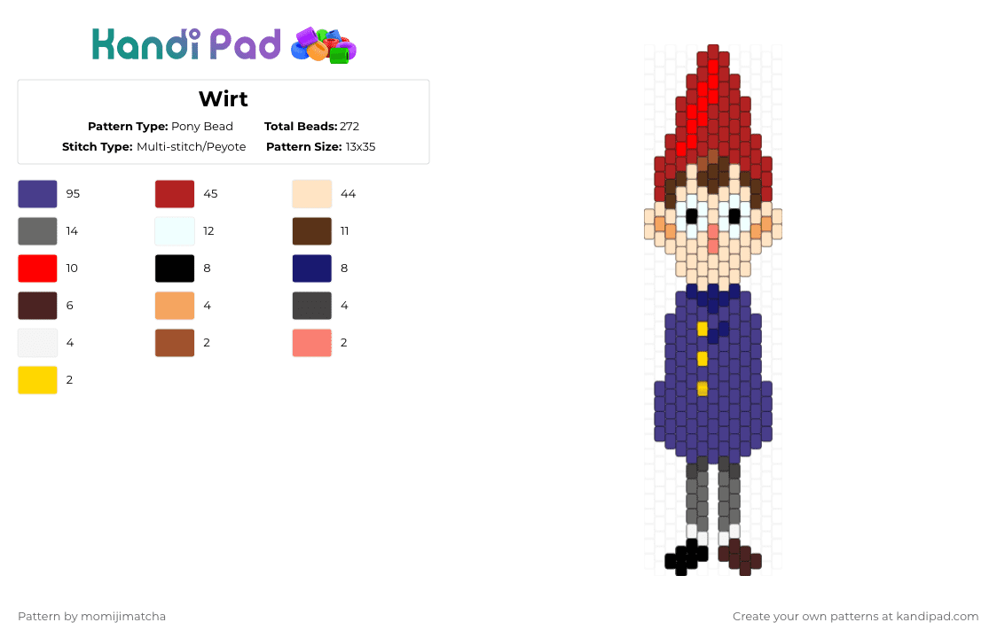 Wirt Pony Bead Pattern - Kandi Pad | Kandi Patterns, Fuse Bead Patterns ...