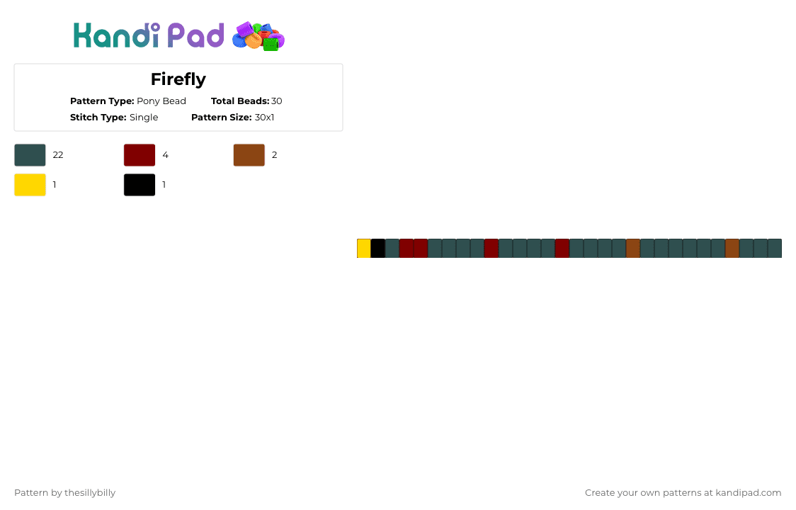 Firefly Pony Bead Pattern - Kandi Pad | Kandi Patterns, Fuse Bead ...