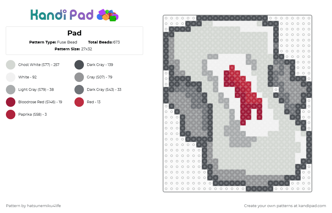 Pad Fuse Bead Pattern - Kandi Pad | Kandi Patterns, Fuse Bead Patterns ...