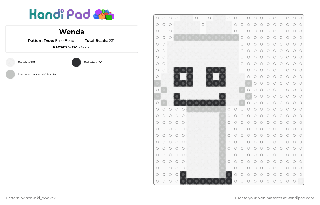 Wenda Fuse Bead Pattern - Kandi Pad | Kandi Patterns, Fuse Bead ...