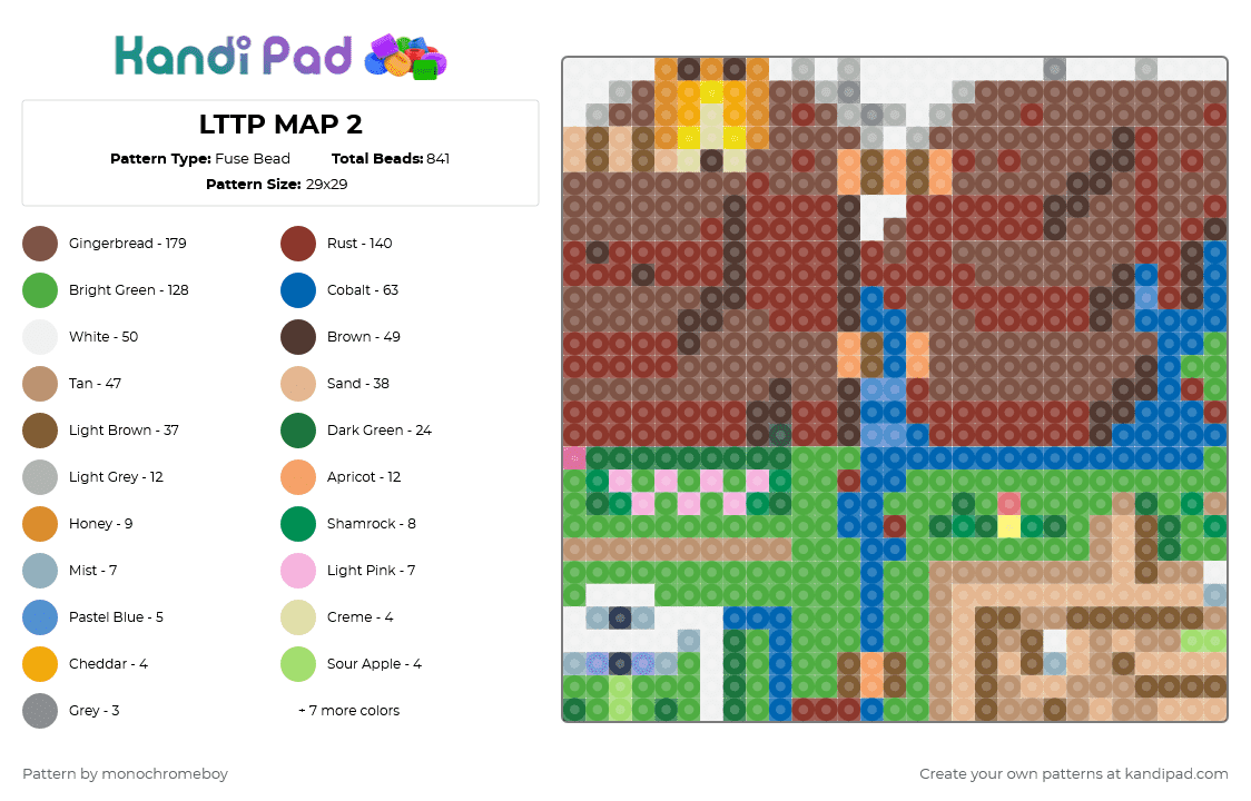 LTTP MAP 2 Fuse Bead Pattern - Kandi Pad | Kandi Patterns, Fuse Bead ...
