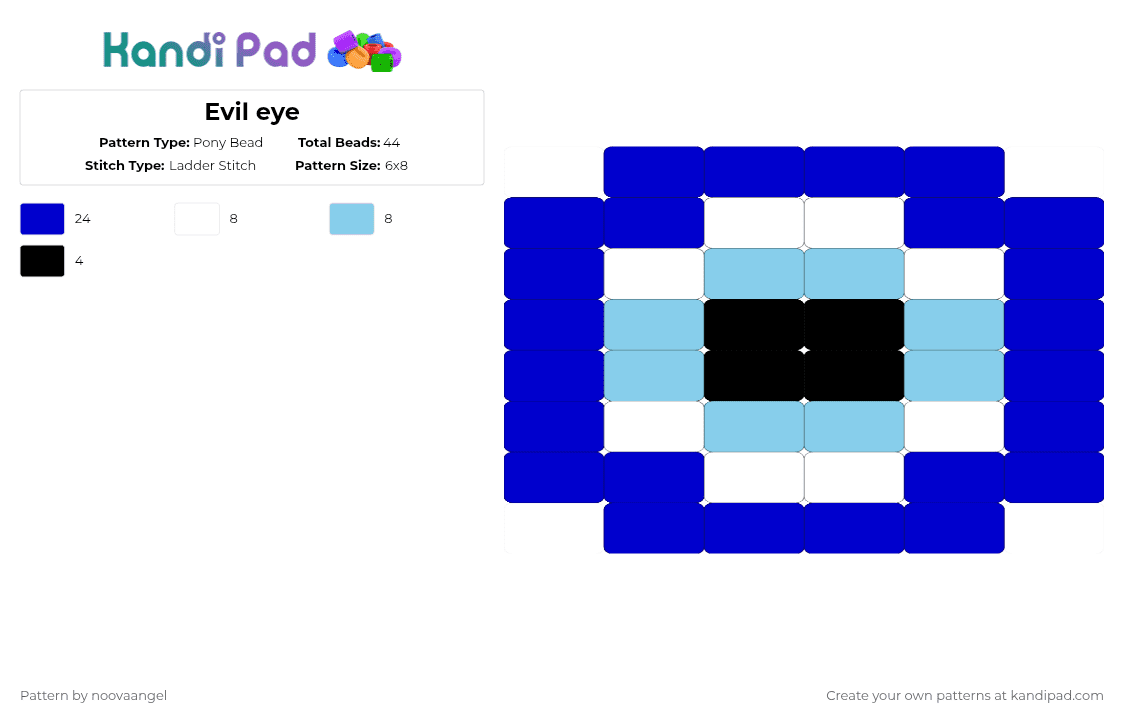 Evil eye Pony Bead Pattern - Kandi Pad | Kandi Patterns, Fuse Bead ...