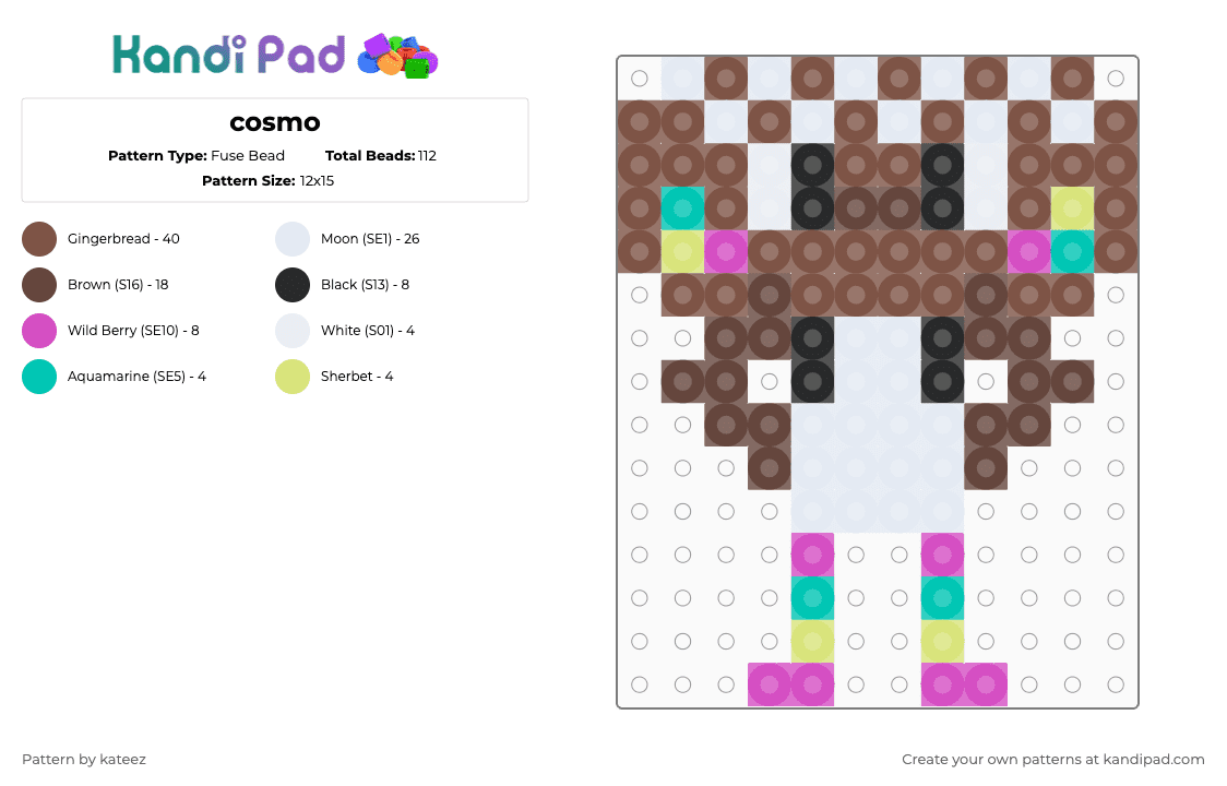 Cosmo Fuse Bead Pattern - Kandi Pad | Kandi Patterns, Fuse Bead ...