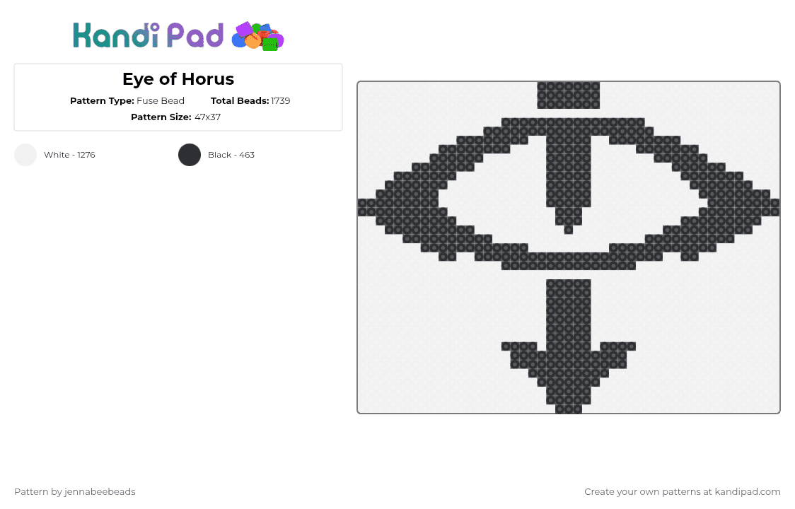 Eye of Horus Fuse Bead Pattern - Kandi Pad | Kandi Patterns, Fuse Bead ...