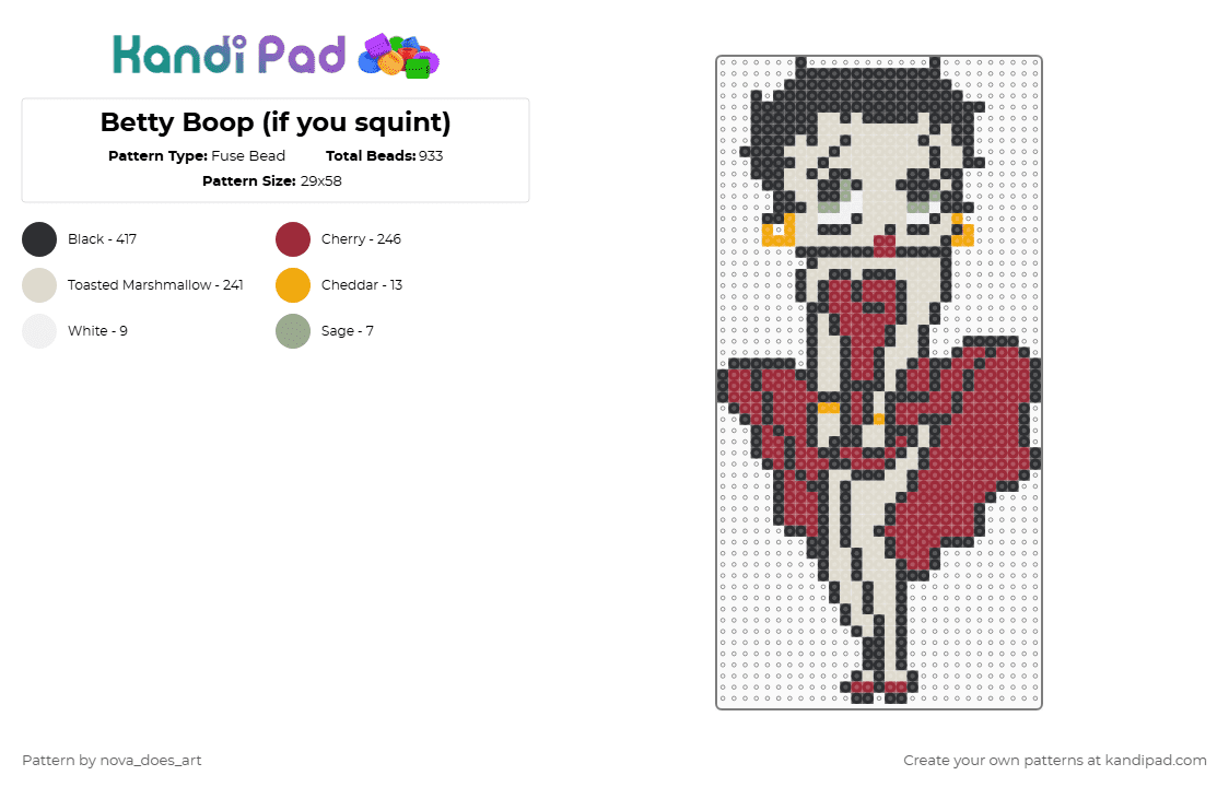 Boop Fuse Bead Patterns - Gallery - Kandi Pad | Kandi Patterns, Fuse ...