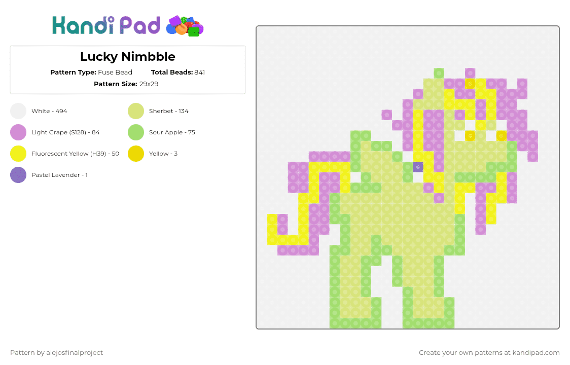 Lucky Nimbble Fuse Bead Pattern - Kandi Pad | Kandi Patterns, Fuse Bead ...