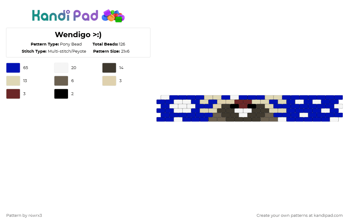 Wendigo >:) Pony Bead Pattern - Kandi Pad | Kandi Patterns, Fuse Bead ...