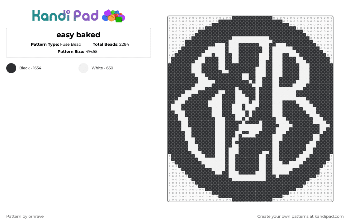 Easy baked Fuse Bead Pattern - Kandi Pad | Kandi Patterns, Fuse Bead ...
