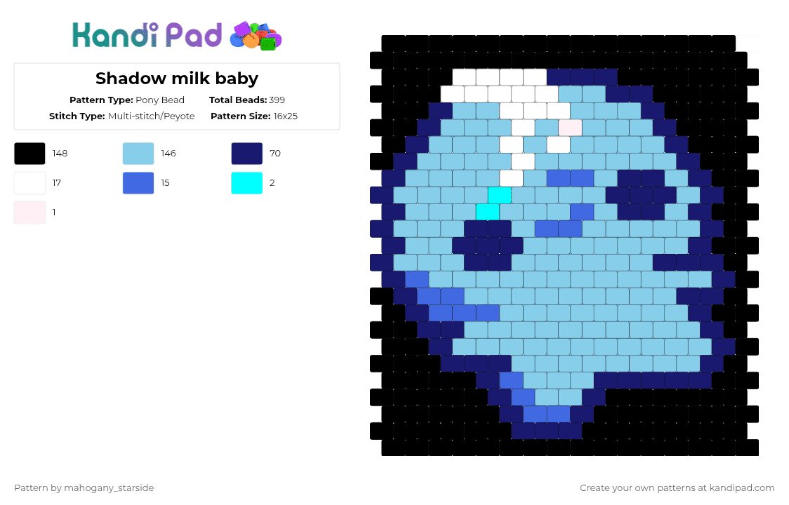 Shadow milk baby Pony Bead Pattern - Kandi Pad | Kandi Patterns, Fuse ...