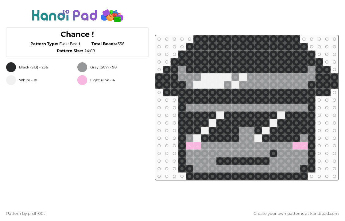 Chance ! Fuse Bead Pattern - Kandi Pad | Kandi Patterns, Fuse Bead ...