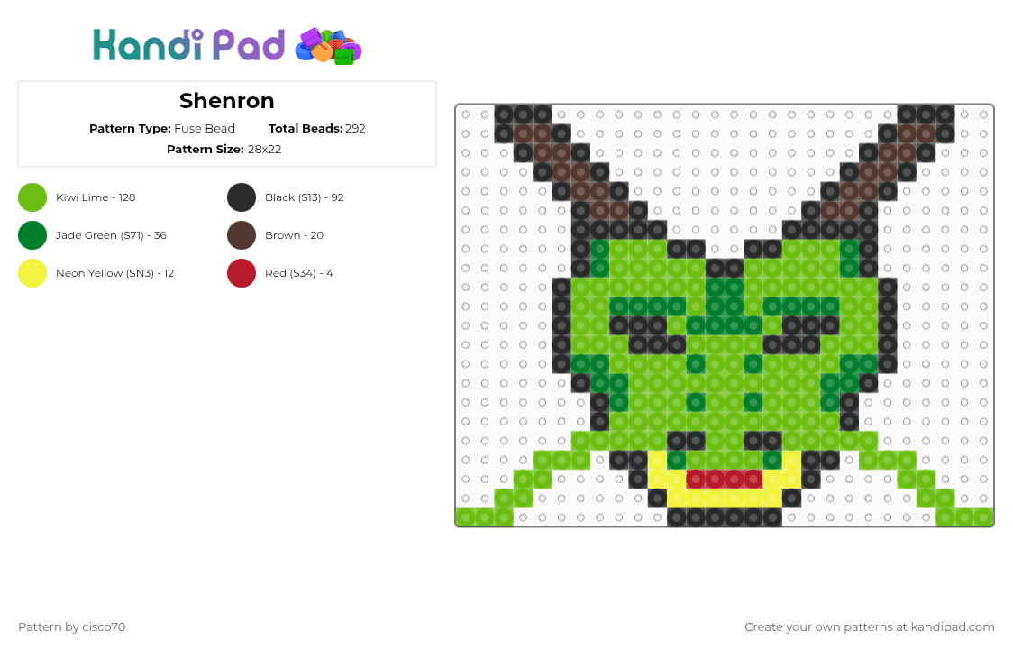Shenron Fuse Bead Pattern - Kandi Pad | Kandi Patterns, Fuse Bead ...