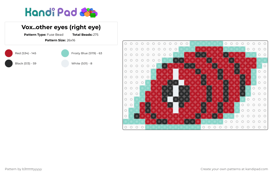 Vox..other eyes (right eye) Fuse Bead Pattern - Kandi Pad | Kandi ...