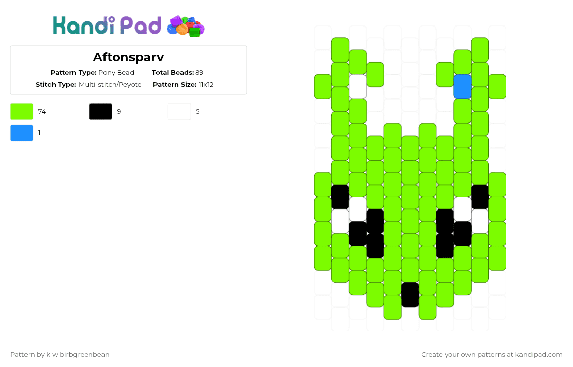Aftonsparv Pony Bead Pattern - Kandi Pad | Kandi Patterns, Fuse Bead ...