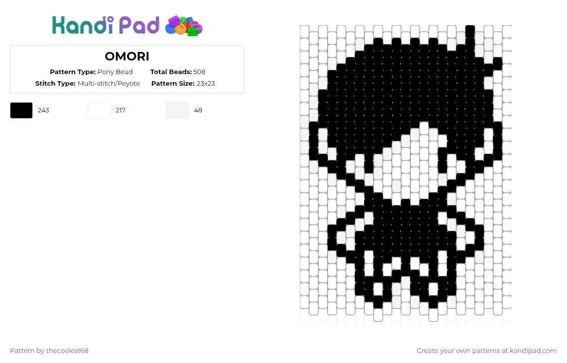 OMORI Pony Bead Pattern - Kandi Pad | Kandi Patterns, Fuse Bead ...