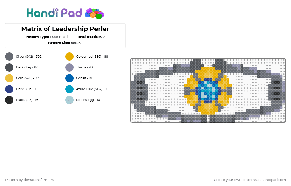 Matrix of Leadership Perler Fuse Bead Pattern - Kandi Pad | Kandi ...