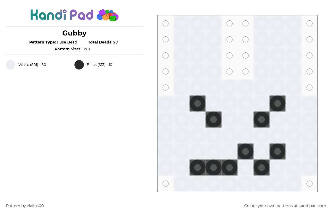 Gubby Fuse Bead Pattern - Kandi Pad | Kandi Patterns, Fuse Bead ...